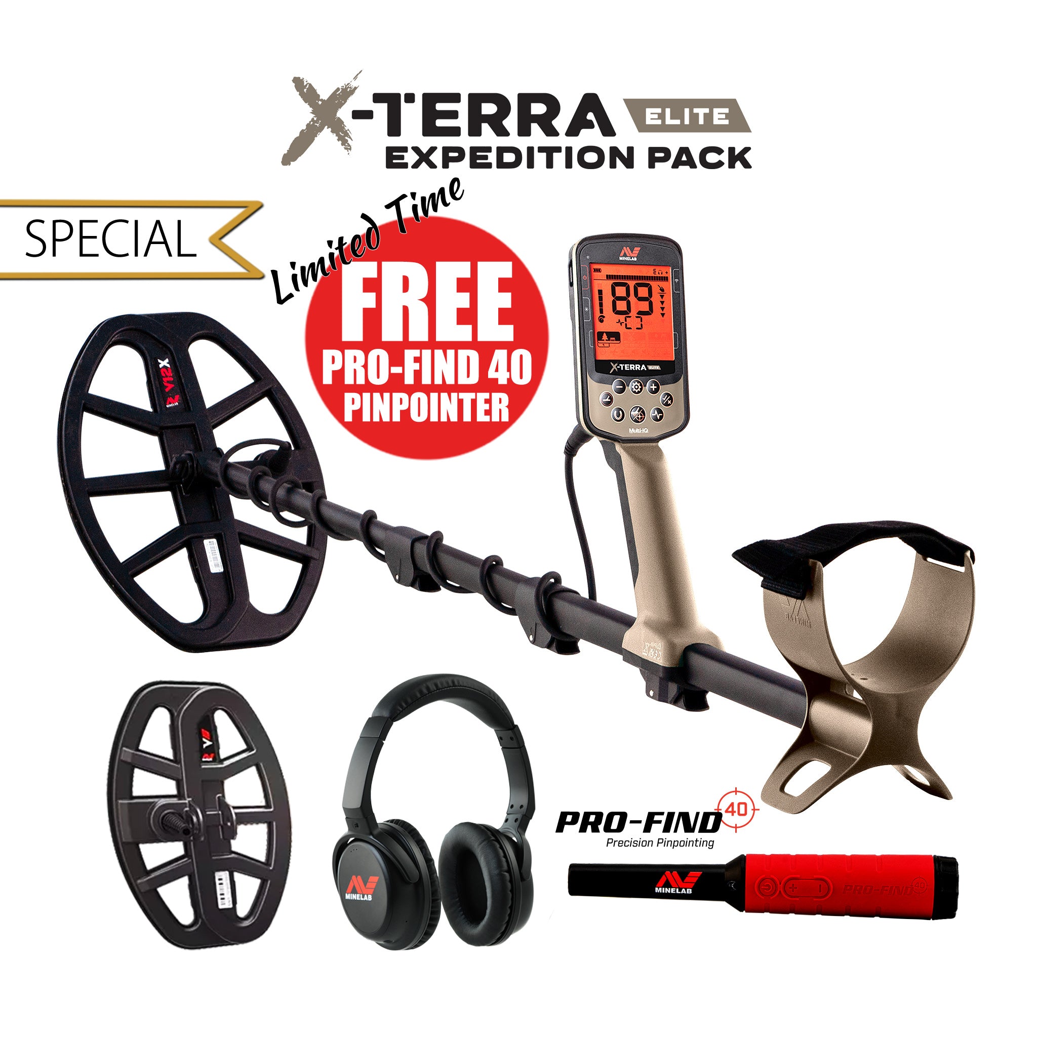 Minelab | X-Terra Elite Expedition Pack Metal Detector | LMS Metal Det ...