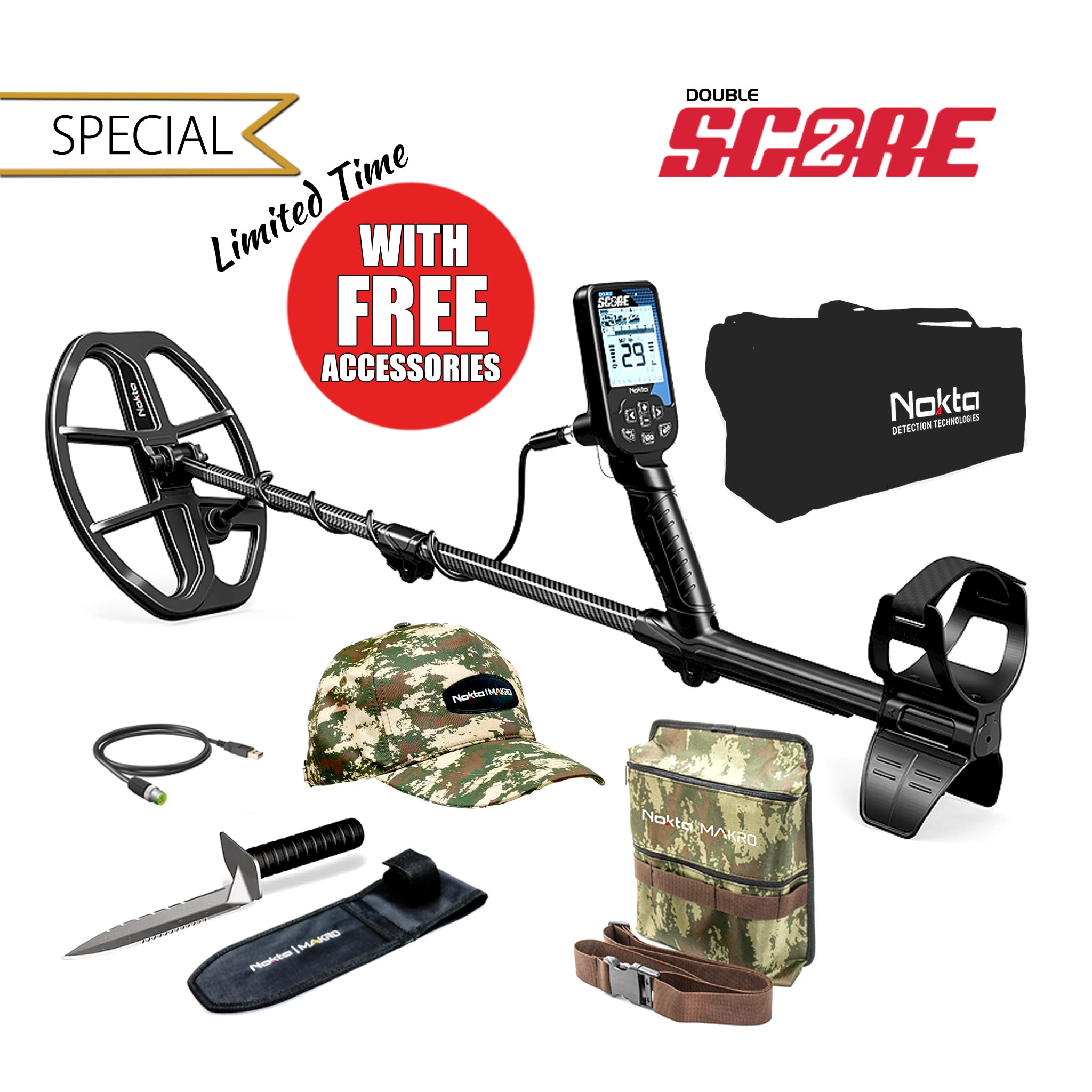 Nokta | Double Score 2 Metal Detector SMF Waterproof | LMS Metal Detec – LMS Metal Detecting | Store