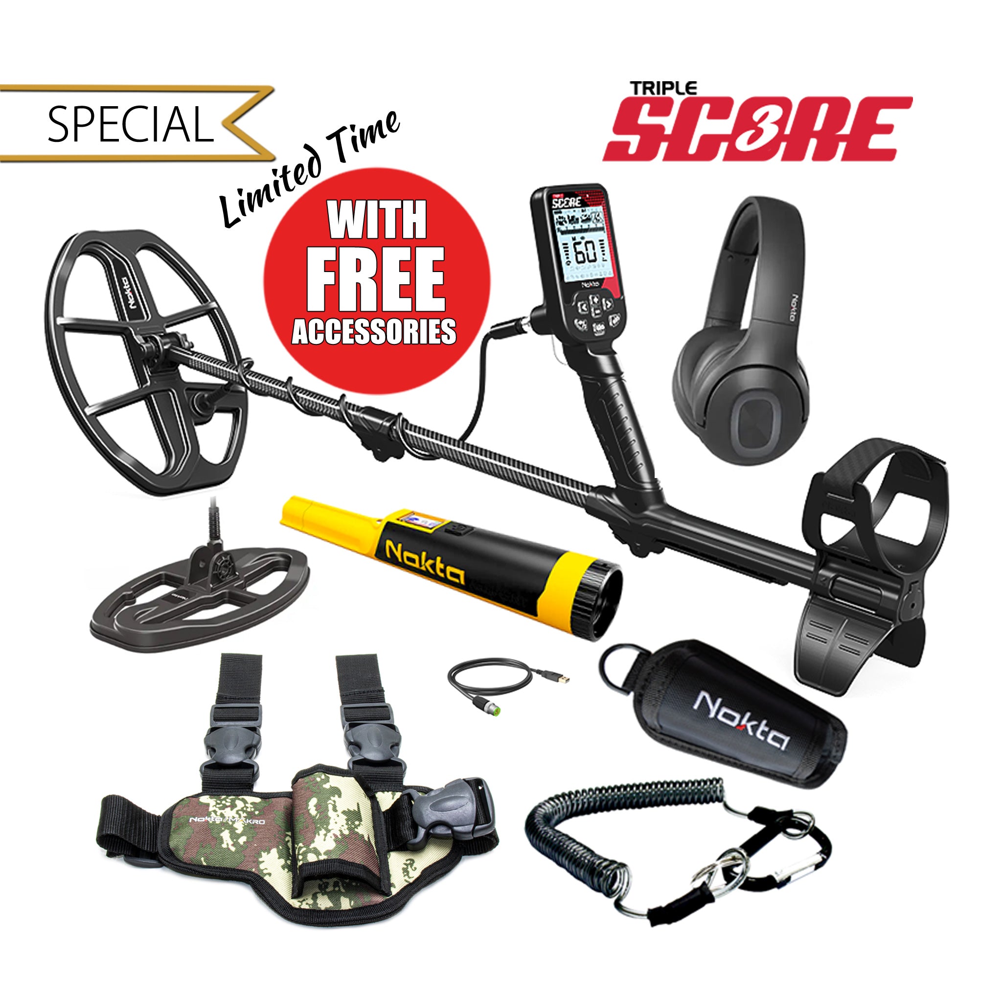 Nokta | Triple Score 3 Pro Pack Metal Detector SMF Waterproof | LMS Me – LMS Metal Detecting | Store