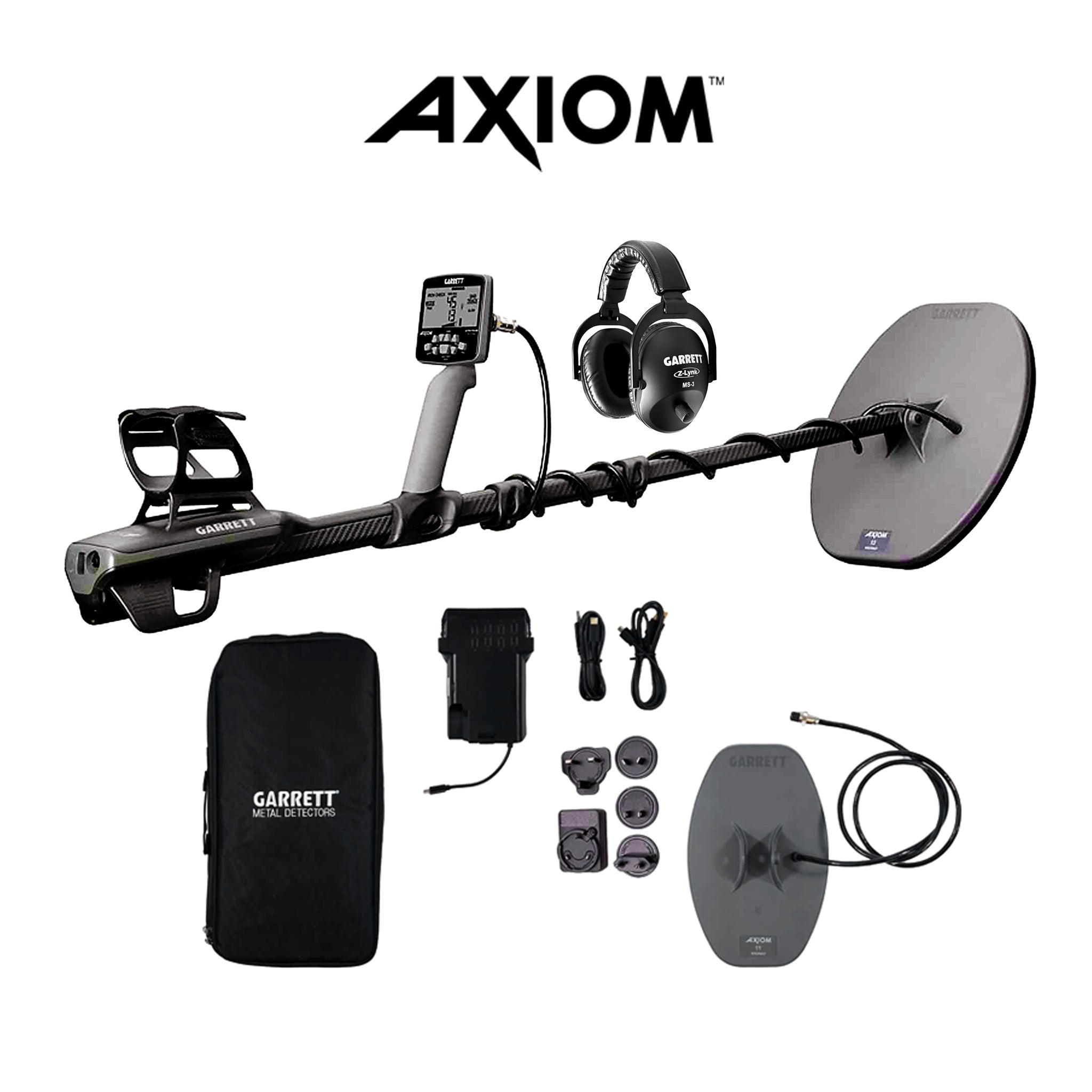 Garrett | Axiom Metal Detector with 13″x11″ DD-FC Coil, 11″x7″ Mono Co ...